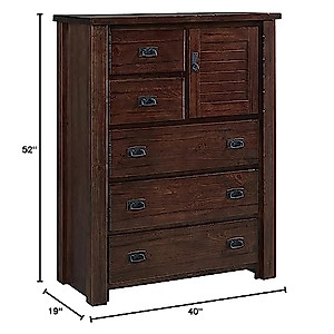 Progressive Furniture Trestlewood Chest, 40" x 18" x 52" H, Brown