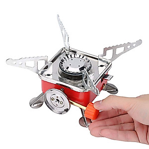 Ultralight Camping Stove TOPINCN Portable Mini Outdoor Folding Metal Camping Gas Stove Windproof Furnace Backpacking Hiking