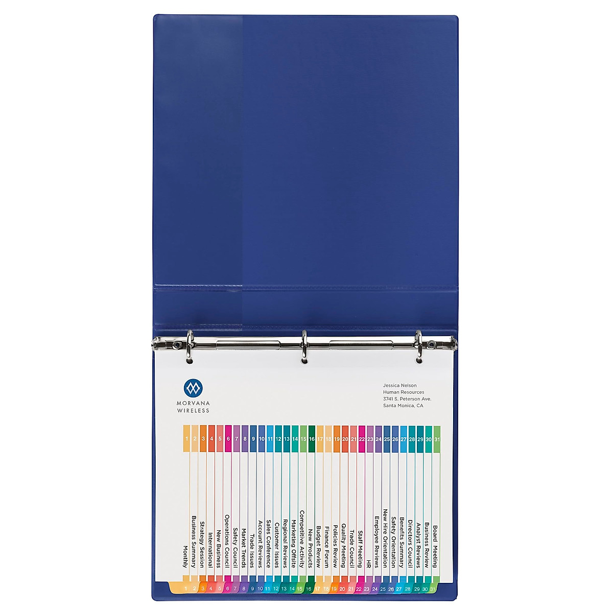 Avery 31-Tab Dividers for 3 Ring Binders, Customizable Table of Contents, Multicolor Tabs, 12 Sets (11129)
