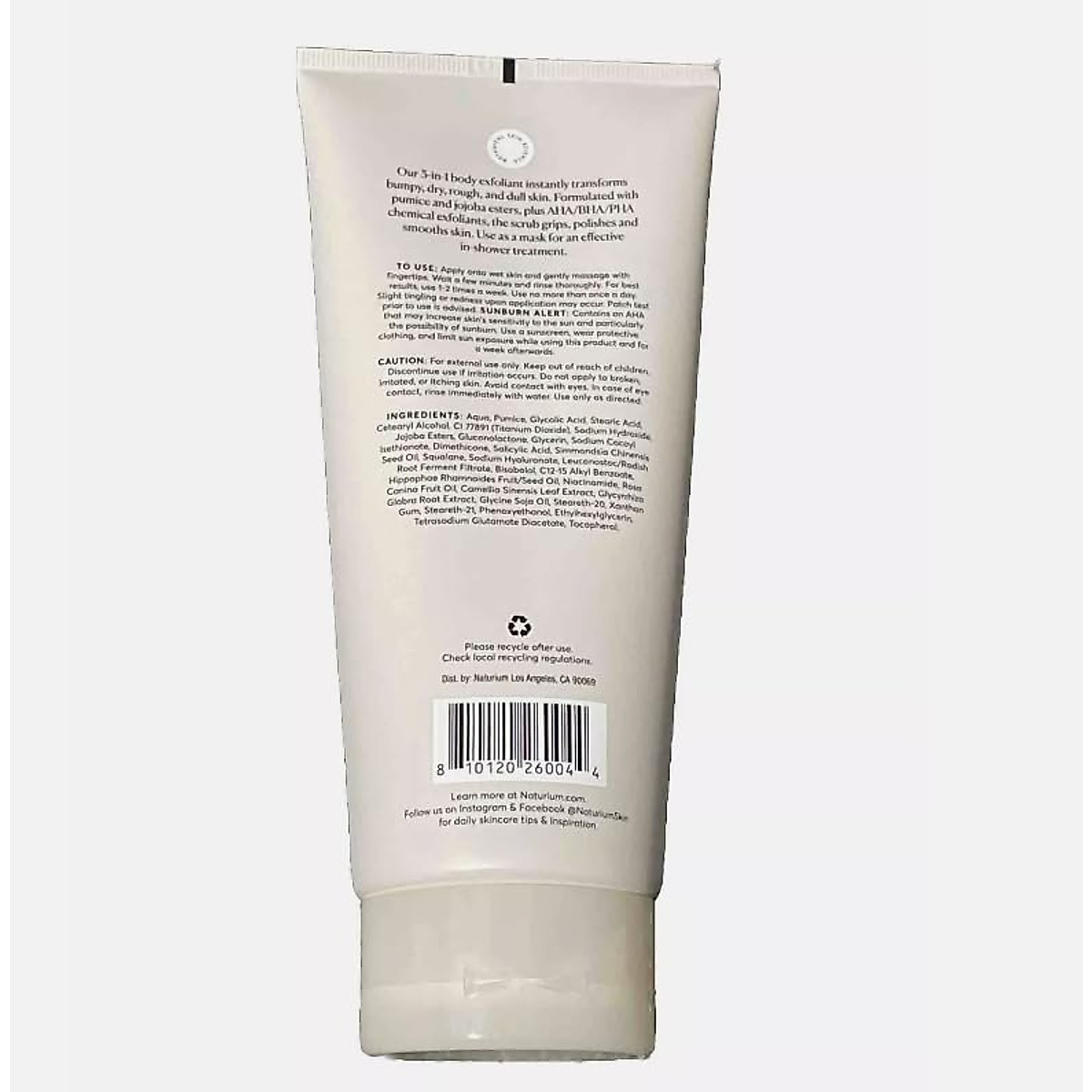 Naturium KP Body Scrub & Mask for Keratosis Pilaris, Bump Eraser Shower Scrub & Exfoliator for Skin, 8 oz