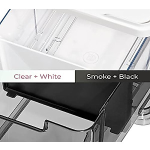 iDesign The Sarah Tanno Collection Medium Stacking Cosmetic Drawer Organizer with Lid and Divider, Clear/White