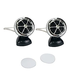Modengzhe 2 Pcs Mini Car Tweeter Speakers Mini Horn Dome Loudspeakers for Car Audio System ABS Material (Silver & Black)