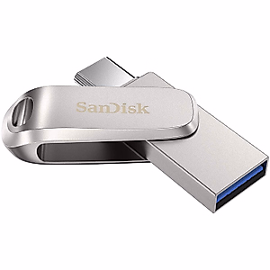 SanDisk Ultra Dual Drive Luxe USB Type-C 64GB Flash Drive for Microsoft Lenovo Yoga, Surface Pro 7, Galaxy Book Pro 2-in-1 Laptops (SDDDC4-064G-G46) Bundle with (1) Everything But Stromboli Lanyard