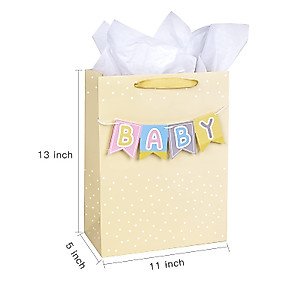 MAYPLUSS 13" Large Valentine's Day Gift Bag with Greeting Card and Tissue Paper - Red Gnome