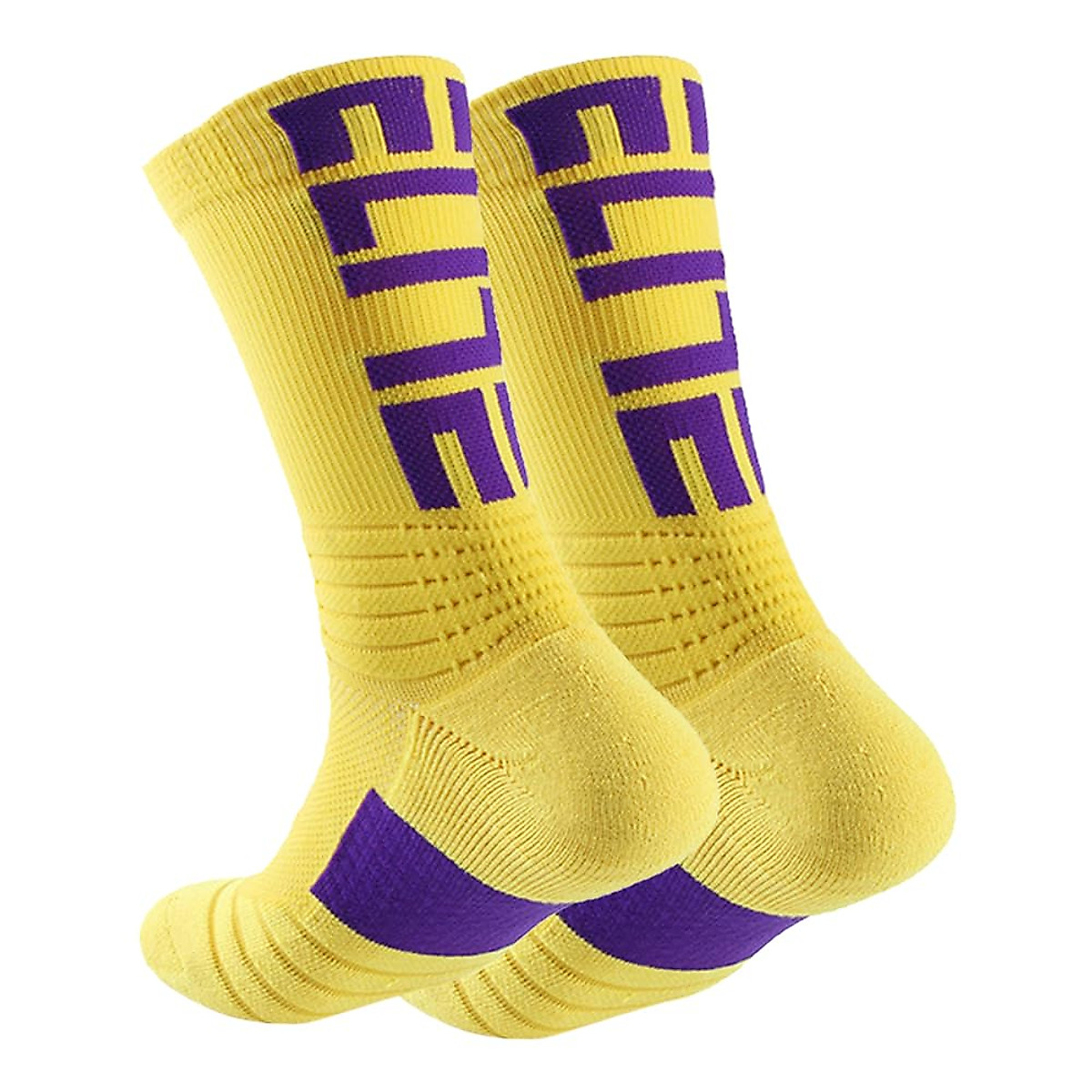 DRASEX Men's Cushioned Athletic Crew Socks 4 Pack Elite Basketball Compression Sport Running Hiking Socks