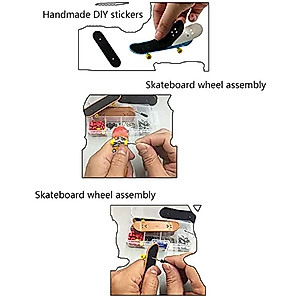 Marsrut 5pcs / Set Mini Finger Skateboard Board Deck Game Toys, Sport Toy Child Repair Tech Tool DIY Kit, Kids Children Finger Skater for Kids 3+