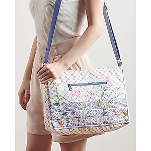 Maison d' Hermine Hand Bag Cotton Adjustable Shoulder Strap Cross Body Tote purse with Zippered & Slip Pockets for Gifts, Women Office Travel Shopping, Faience