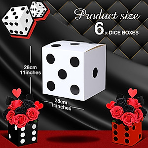 Tinlade 6 Pcs Large Casino Dice Boxes 11 in Casino Theme Party Decoration Vegas Jumbo Giant Dice Centerpieces Table Top Dice Casino Night Las Vegas Graduation Prom Birthday Party Supply(Multicolor)
