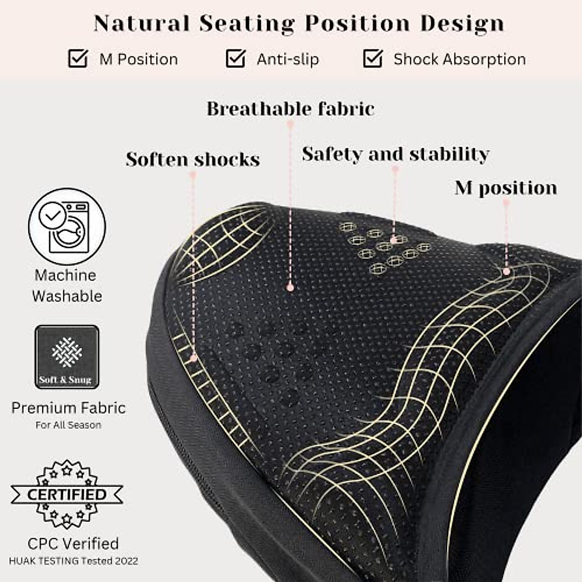 CozyOne - CPC-Certified Hip Seat Baby Carrier - New Ergonomic Bench Design, Adjustable Waistband & Various Pockets for Newborns & Toddlers up to 44lbs, All Seasons Carrier(Black)