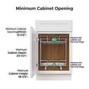 LOVMOR Pull Out Cabinet Organizer and Storage (11" W x 21" D) 2-Tier Pull Out Shelf Storage for Kitchen Base Cabinet Silver