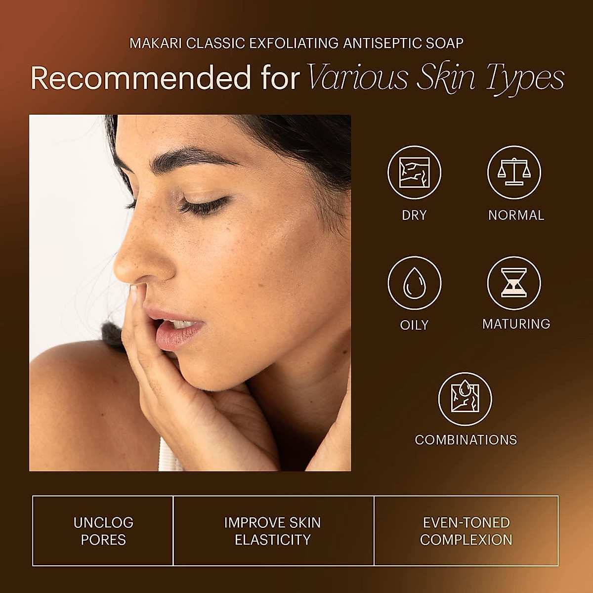 Makari Classic Exfoliating Antiseptic Soap (7oz) | Helps Revitalize Skin | Promotes Even Skin Tone | Detoxifies and Removes Impurities | For Dry, Oily, Normal, Maturing, and Combination Skin Types