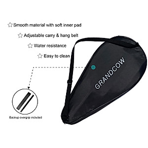 GRANDCOW Beach Tennis Paddle Racket Carbon Fiber with EVA Memory Foam Core Tennis Padel (2Pcs Black)