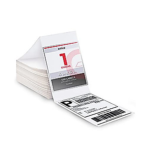 enKo 4 x 6 Thermal Labels Fan Fold Labels Compatible for Rollo Printer Labels - 1 Stack of 500 4x6 Label Zebra Printer - Mailing Postal Label Paper, Perforated, Permanent Adhesive