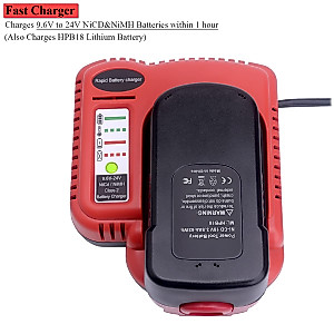 Lasica Replacement for Black & Decker Battery Fast Charger Compatible with Black and Decker 9.6V 12V 14.4V 18V 24V NiCad & NiMh Batteries HPB18-OPE HPB14 HPB12 HPB96 BDCCN24 BDFC240 Firestorm Charger