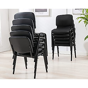 HNY Black Tablet Arm Chairs Set of 15, Mesh Office Waiting Room Chairs Guest Nesting Stacking Chairs, Reception Chairs with Flip-Up Table Conference Chairs for School Classroom Training Meeting Room