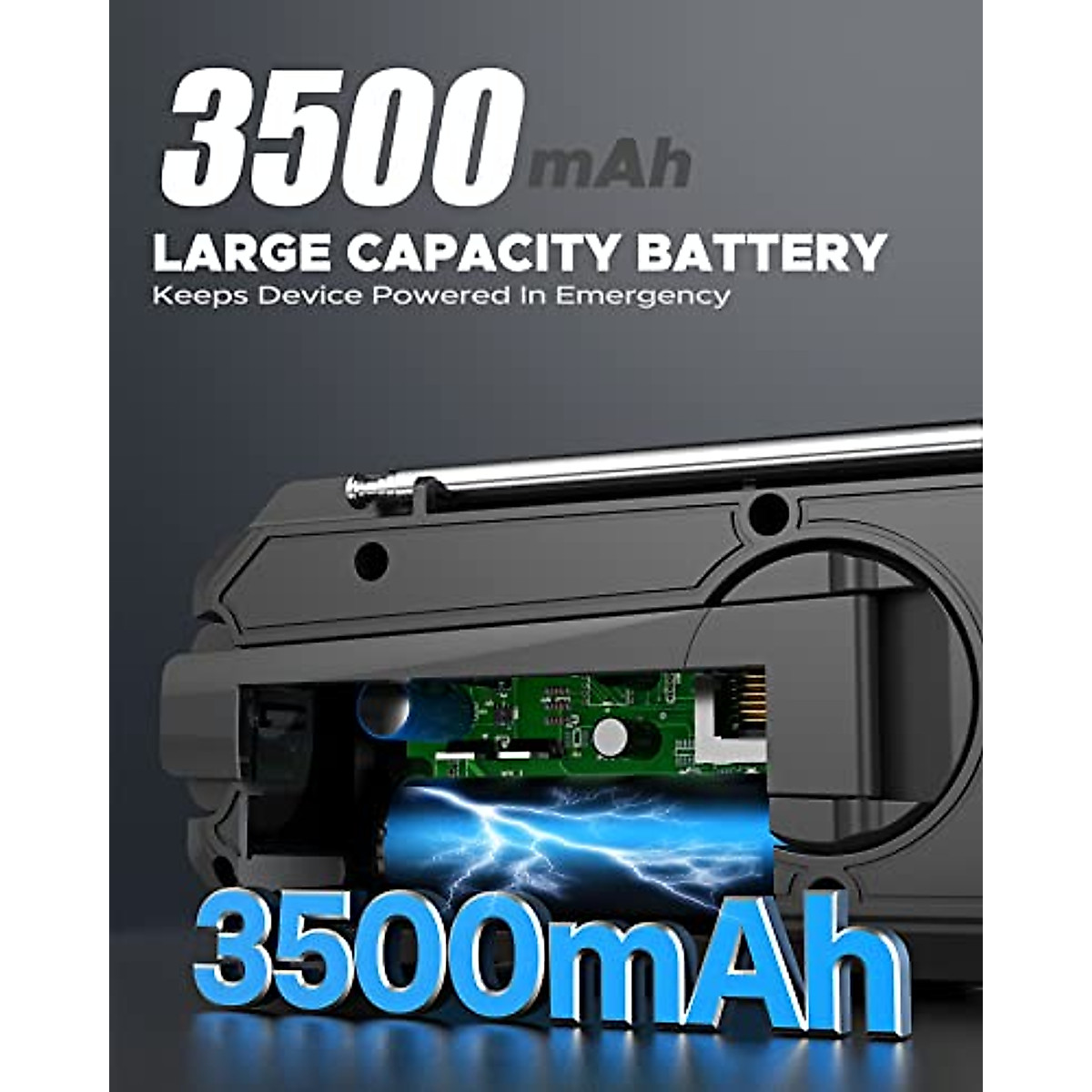 Hand Crank Emergency Radios,Portable NOAA/AM/FM Weather Radio with SOS Alarm,3500mAh Pocket Solar Power Bank Gadget for Home Camping Hiking Outdoor, Must Have Survival Gear Gift for Men Dad