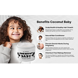Coconut Baby Oil - Natural & Organic Moisturizer, Hair Oil for Cradle Cap Treatment, Newborn Sensitive Skin, Eczema & Psoriasis Relief, Unscented, Sunflower & GrapeSeed Oil 4 floz | Coconut Essentials