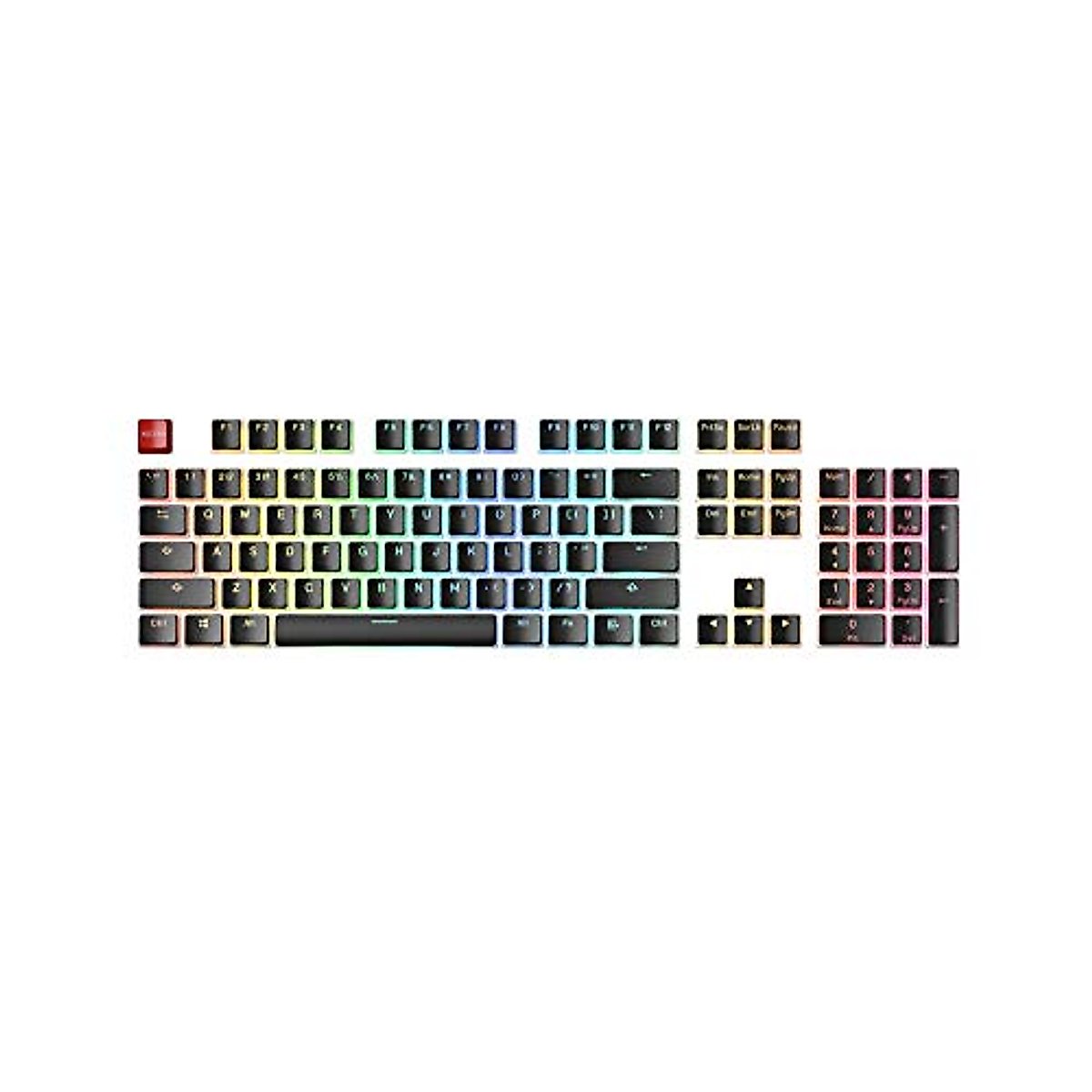 Glorious Aura V1 (Black) Pudding Keycaps - Double Shot PBT Translucent for Mechanical Keyboards, 104 Key Set, TKL, Compact Compatible, English (US) Layout (Aura (Black))