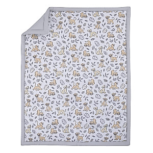 Disney Lion King Daddy's Little Cub Grey, White and Tan Simba and Nala 6 Piece Nursery Crib Bedding Set - Comforter, Two Fitted Crib Sheets, Crib Skirt, Blanket and Changing Pad Cover