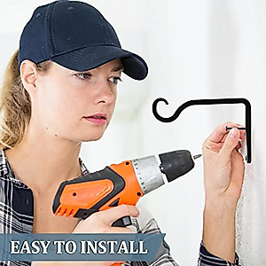 BOLITE 18032 Hanging Plant Brackets, 6 Inch Plant Hooks, Decorative Wall Plant Hanger for Hanging Bird Feeders, Planters, Lanterns, Wind Chimes, Indoor & Outdoor Home Decors, 2 Pack, Black