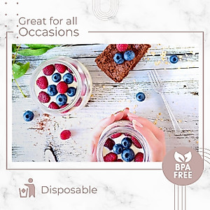 Exquisite Clear Plastic Mini Forks 100 CT Tasting Forks Disposable Mini Tasting Forks Mini Plastic Appetizer Forks I Mini Fruit Fork I Tiny Utensils I Cake Fork I Mini Serving Forks…