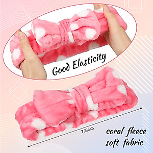Jexine 24 Pcs Facial Spa Headband Makeup Headbands Bulk Bow Hair Head Band Fluffy Plush Spa Headband for Women Washing Face Spa Shower Cleansing (Minimalist Style)