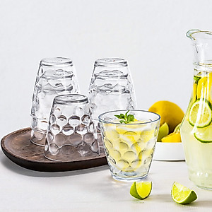 Hiceeden Set of 9 Plastic Tumblers Drinking Glasses, 9.5 Oz Unbreakable Clear Water Cups, Reusable Drinking Cups Wine Glasses for Juice, Beverages, Drinks, BPA Free, Stackable, Dishwasher Safe