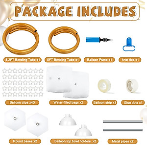 Balloon Arch Kit, Adjustable Balloon Arch Stand: Balloon Arch Frame Garden Arbors with Base - for Wedding Baby Shower Birthday Party Supplies Decorations (Gold)