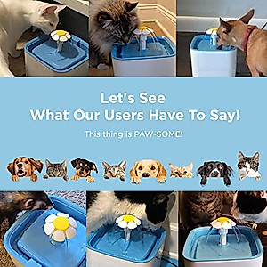 Ciays Cat Water Fountain - Automatic Pet 84oz/2.5L Water Dispenser with 3 Replacement Filters for Dogs, Multiple Pets