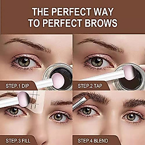 Eyebrow Stamp Stencil Kit, Brow Stamp, 24 Pieces Eyebrow Stencils Thick and Thin with 2 Dual Ended Brush and Sponge Applicators, Perfect Natural Brow, Waterproof (Blonde)