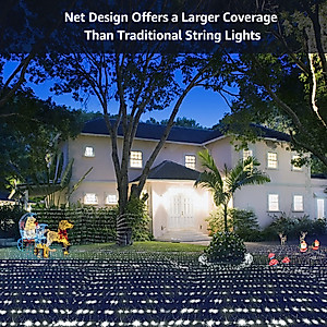 BlcTec Christmas Net Lights 200 LED 8.2ft x 4.9ft Outdoor Christmas Bush Lights with 8 Modes, Timer, Connectable, Waterproof and Green Wire for Trees, Bushes, Christmas Decorations, Cool White