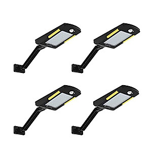 KUFUNG Solar Lights Outdoor, 48 Led Lamp, Wireless Waterproof Solar Flood Light, Security Motion Sensor Light Luces Solares for Deck, Fence, Patio, Front Door, Gutter, Yard, Shed, Path(4 Pack) (L)
