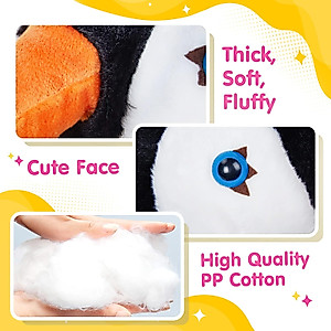 BSTAOFY Light up Penguin Stuffed Animal Glow Perky Adorable LED Floppy Plush Toy Nightlight Gift for Kids on Birthday Valentines Day Christmas Holiday, 11''