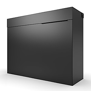 Movo Home Mailbox, Modern Wall Mounted (Herman (Black))