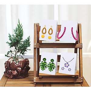 LYGIV 100PCS Standing Earring Cards for Selling | White Necklace Display Card Holder Supplies for Jewelry Show Business Shop¡­