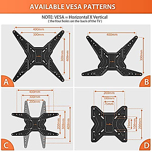 Full Motion TV Wall Mount for Most 23-55 Inch Flat Curved TVs, Single Stud Wall Bracket TV Mount with Swivel Articulating Extension Tilt Arm, Max VESA 400x400mm up to 88lbs by Perlegear, PGMF5