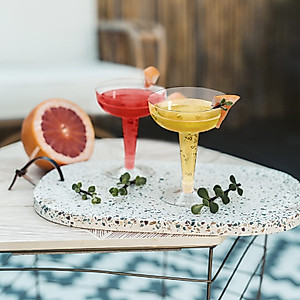 mwellewm 50 Pack Plastic Cocktail Glasses, 4 Oz Clear Disposable Champagne Flutes Margarita Glasses, Stemmed Stackable Shatterproof Dessert Cups Plastic Wine Glasses for Wedding, Celebration (Clear)