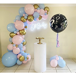 AJOYEGG Baby Blue Balloons Macaron Light Blue Balloon 100pcs 5+12+18Inch, Pastel Blue Party Balloons Garland Kit for Birthday Baby Shower Gender Reveal Wedding Bridal Shower Decoration