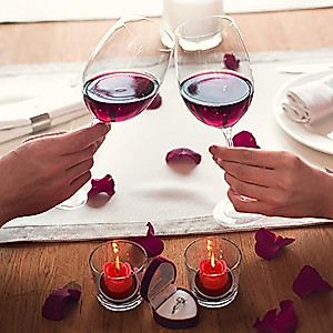 TecUnite 12 Pieces Rose Tealight Candles Handmade Delicate Rose Flower Candles for Valentine's Day Party Wedding Spa Home Decoration Gifts (Red)