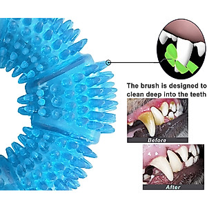 Cdycam Dog Teething Ring Dog Chew Toy, Squeaky Dog Toys for Aggressive Chewers Medium Large Dogs, Rubber Dog Teething Toys