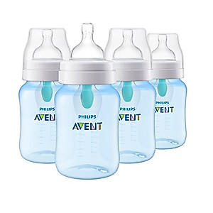 Philips Avent Anti-colic Baby Bottle with AirFree vent 9oz 4pk Blue, SCF405/44