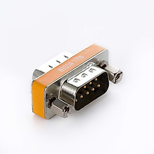 Arnorin DB9 Null Modem Adapter Male to Male Slimline Data Transfer Serial Port Adapter 2 Pack