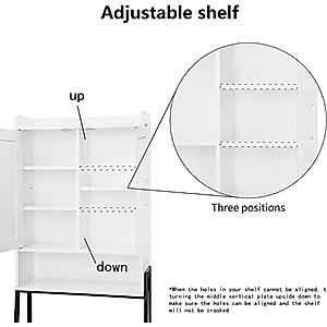 apexnova Over The Toilet Storage Cabinet, Wooden Space-Saving Bathroom Organizer Shelf Over Toilet Storage Rack with Double Door and Adjustable Feet