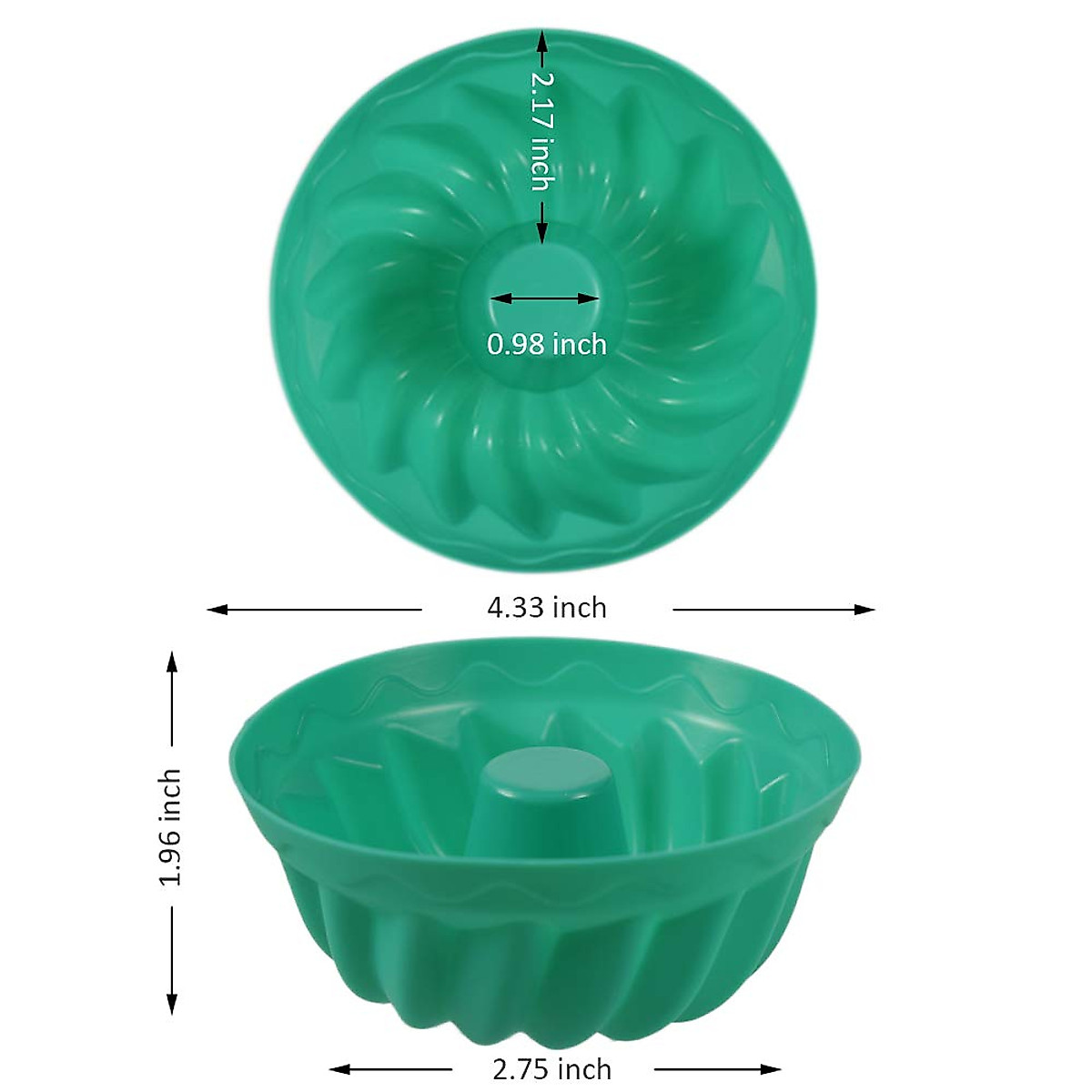 Wisehold 15 Pcs Silicone Baking Cups, 4.3 inch Reusable Pudding Shaped Silicone Cupcake Liners, Silicone Muffin Cups Suitable for Making Cake, Jello and Chocolate