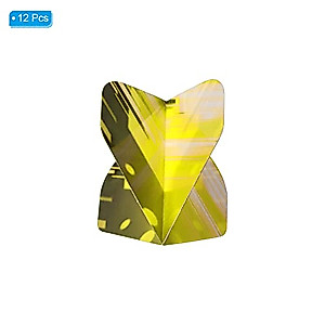 PATIKIL Dart Flights, 12 Pack PET Standard Darts Accessories Replacement Parts for Soft Tip Steel Tip, Thick Stripe Style, Black, Yellow