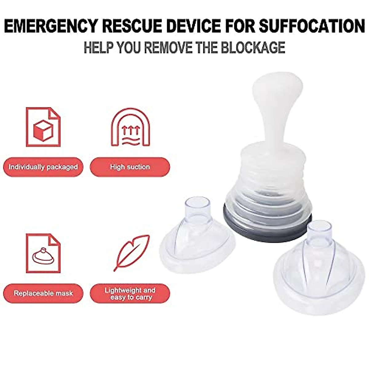 Choking Emergency Device Rescue Device, CPR Training Suction Anti Choking Device CPR for Kids and Adults -Portable Suction Anti Kit Choking First Aid Anti Choking Device First Aid Device (1PC/Yellow)