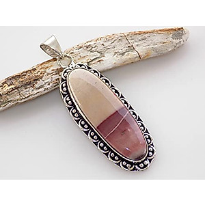 Mookaite Pendant, Birthday Gift Jewelry, Designer Pendant, Silver Plated Pendant, Handmade Pendant Jewelry, Boho Jewelry