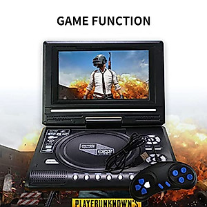 Lopeceal Portable DVD Player 9.8 Inches Clarity TV Function Built-in Reader Swivel Screen Mobile Player Travel US Plug
