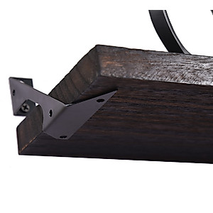 HXSWY Rustic Wood Floating Shelves for Wall Decor Farmhouse Wooden Wall Shelf for Bathroom Kitchen Bedroom Living Room Set of 5 Dark Brown