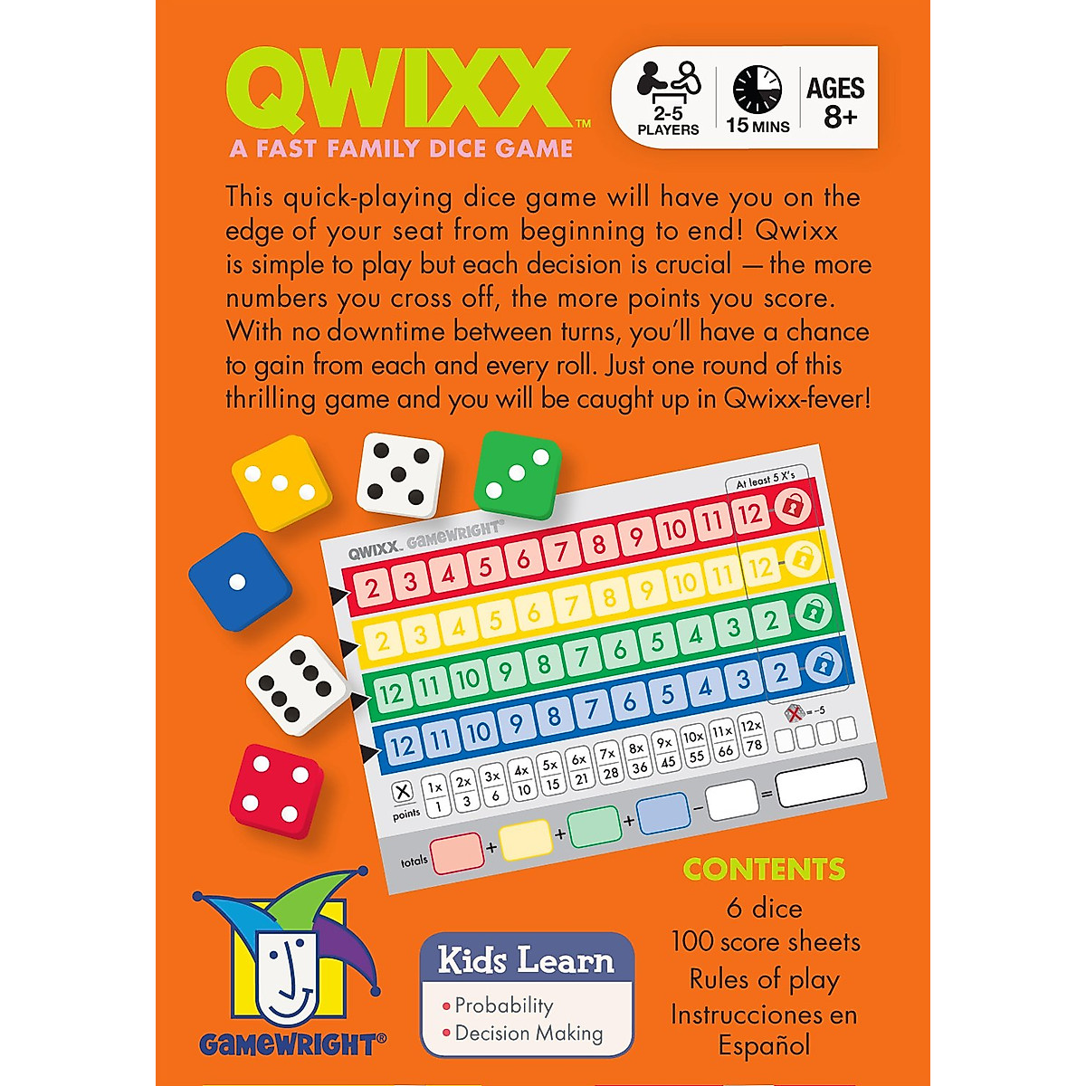 Qwixx with 600 Replacement Score Pads
